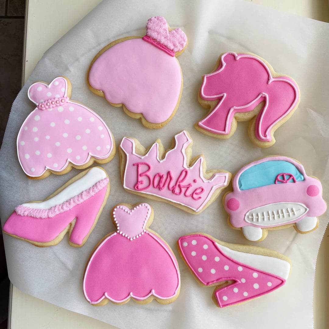I made some Barbie themed cookies for a friend and they’re PINK ...