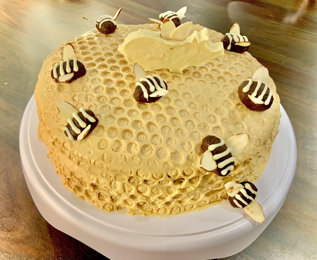 Homemade Tort Spartak - an Eastern European honey cake consisting of ...