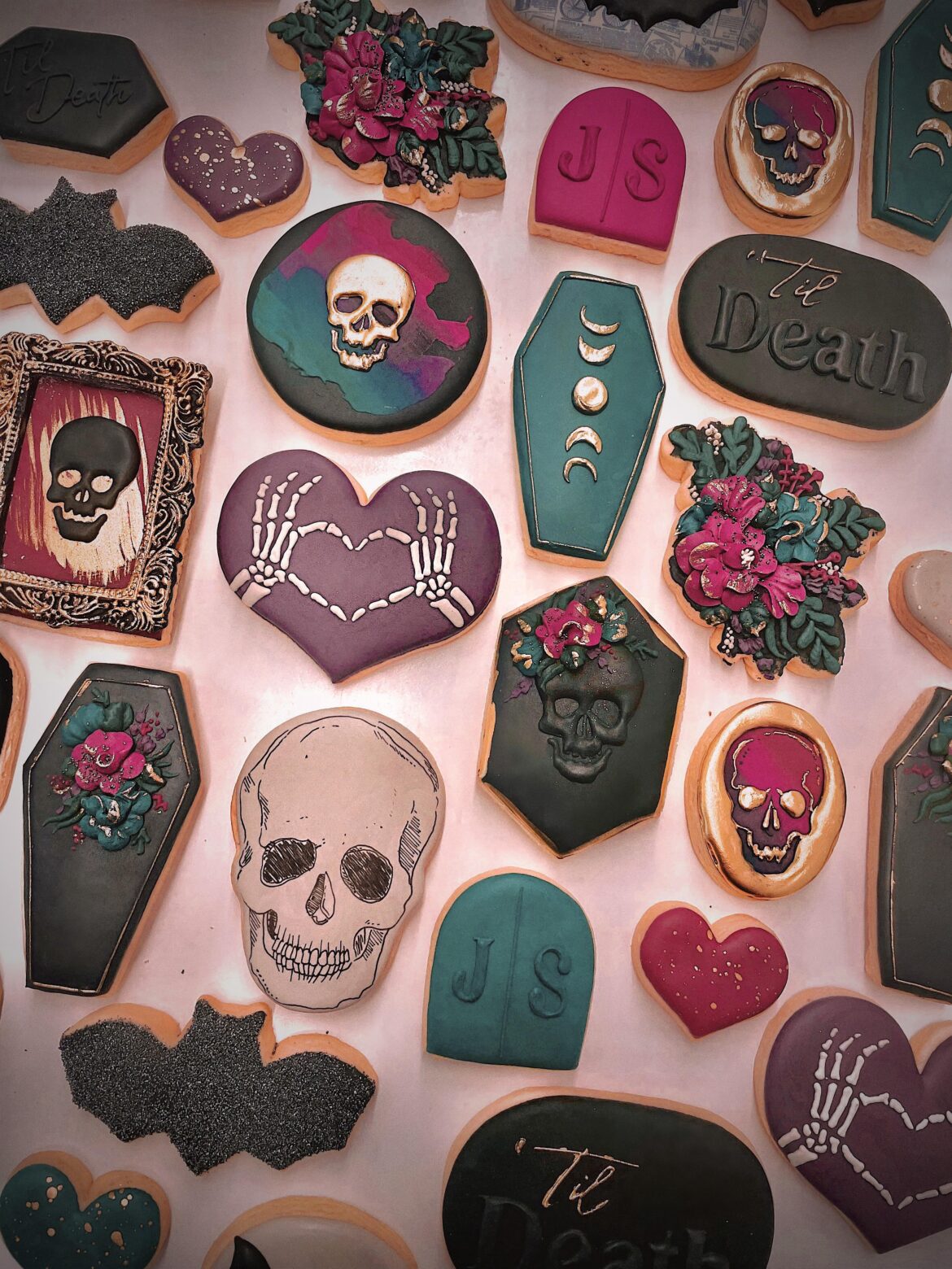 Gothic jewel tone wedding cookies - ‘Til’ Death’ - Dining and Cooking