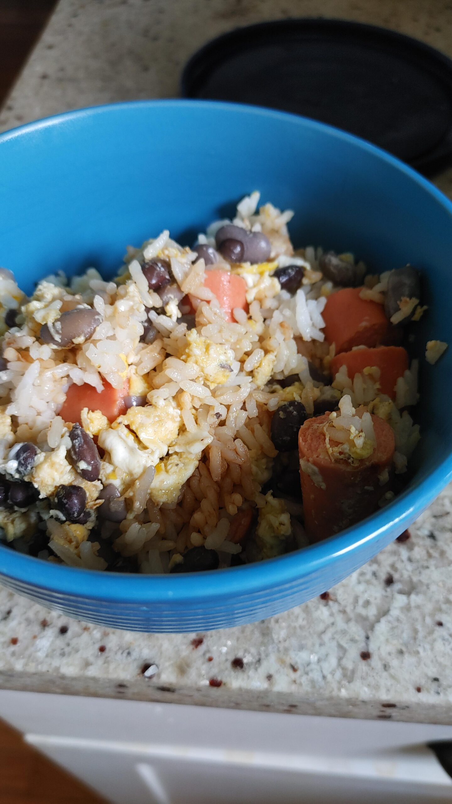 Rice, beans, hot dogs, and eggs. Who said groceries had to be expensive ...