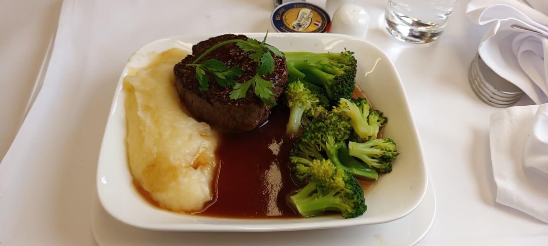 In response to the steak from American Airlines, I raise you Emirates ...