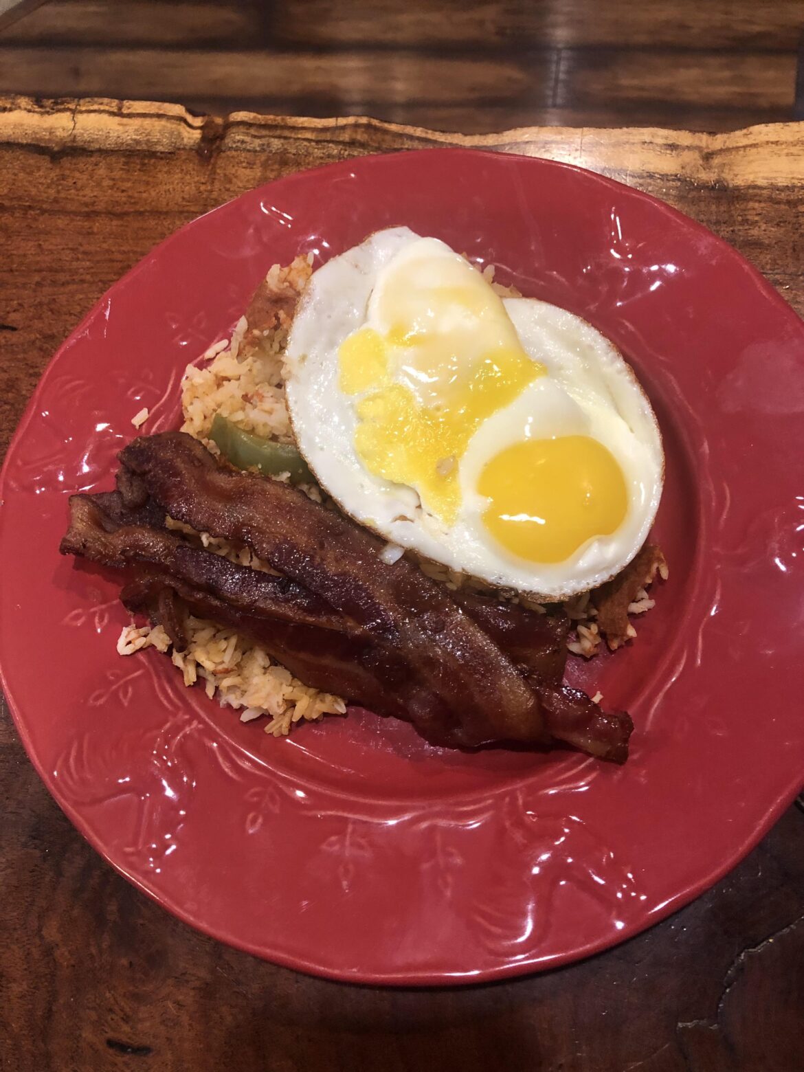 Broke Yolk Spanish Rice & Bacon - Dining and Cooking