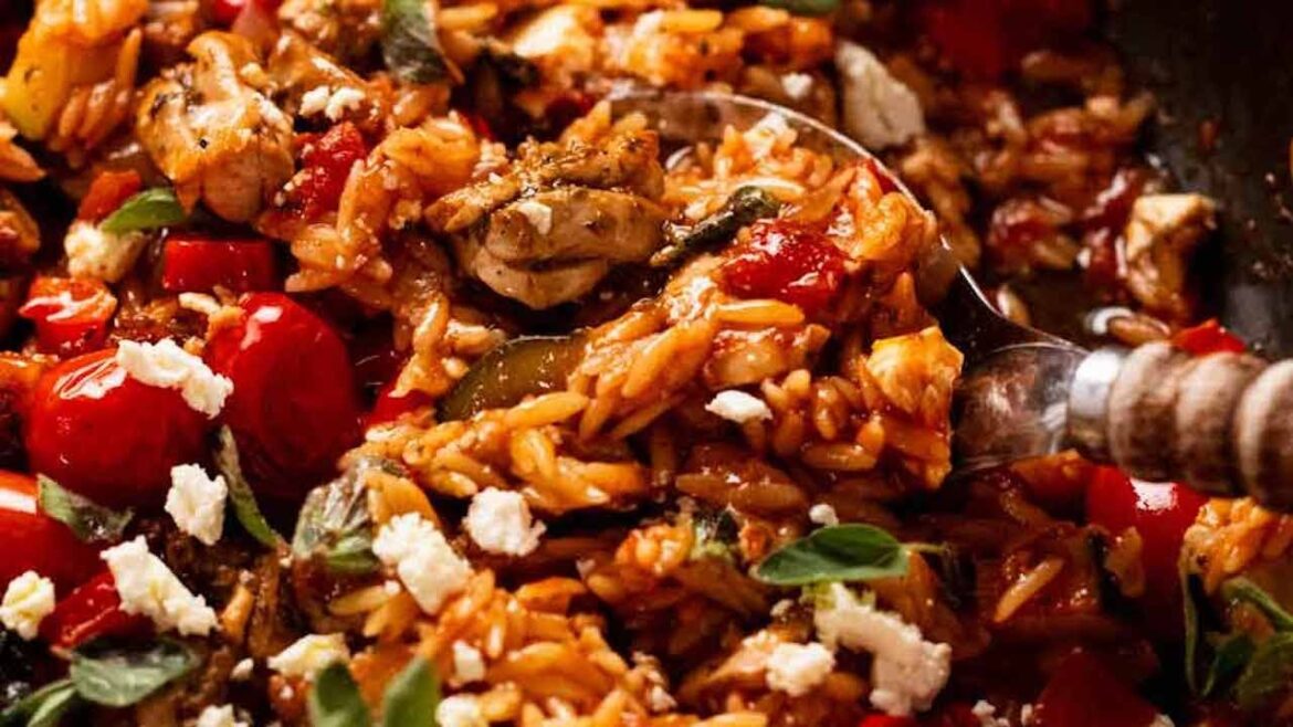 One Pot Greek Chicken Risoni (Orzo) - Dining and Cooking