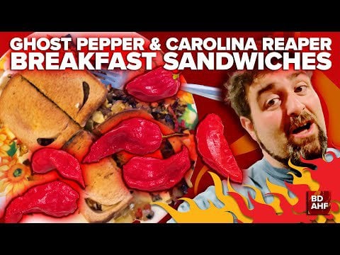 5 Ghost Peppers + 1 Carolina Reaper! Next Level Spicy Breakfast ...