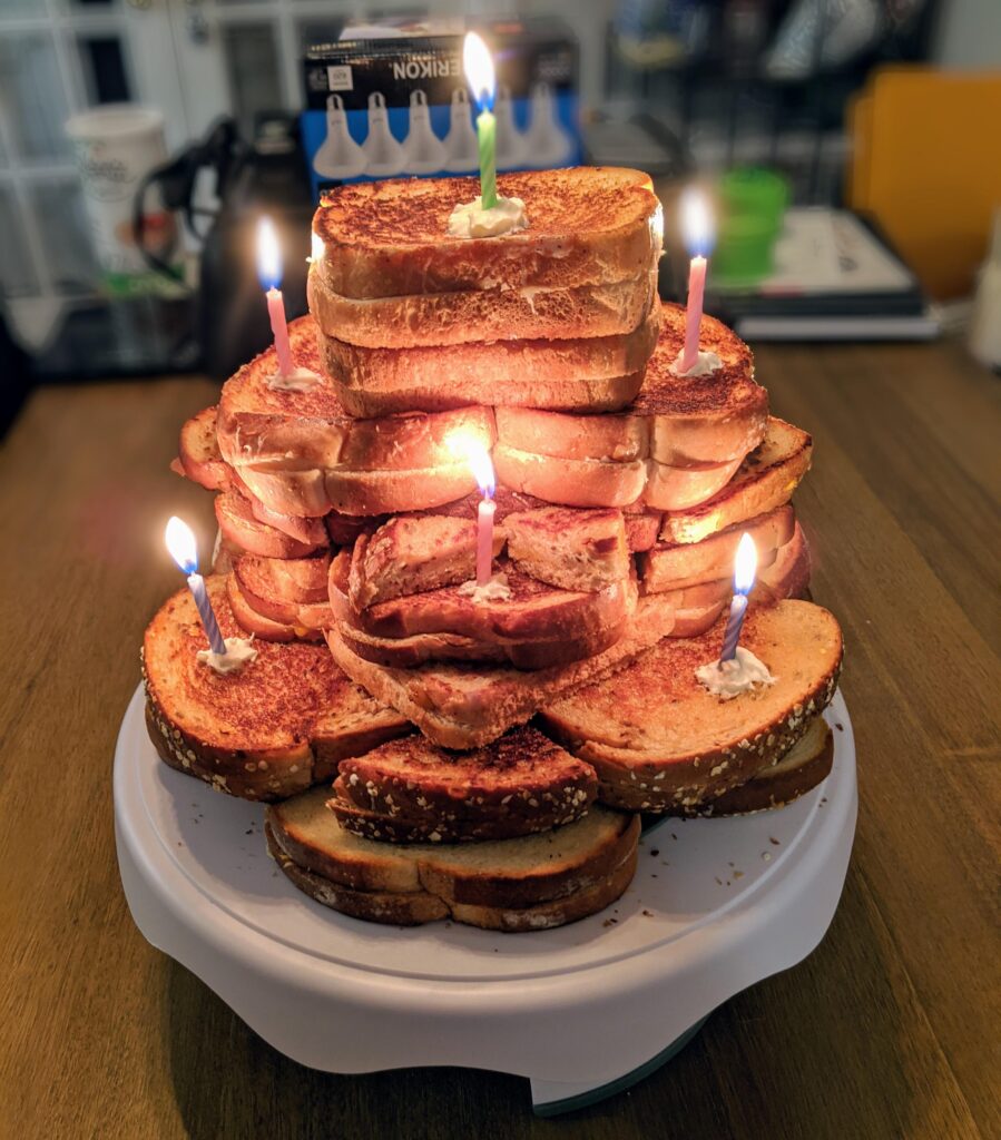 Grilled cheese birthday cake - Dining and Cooking