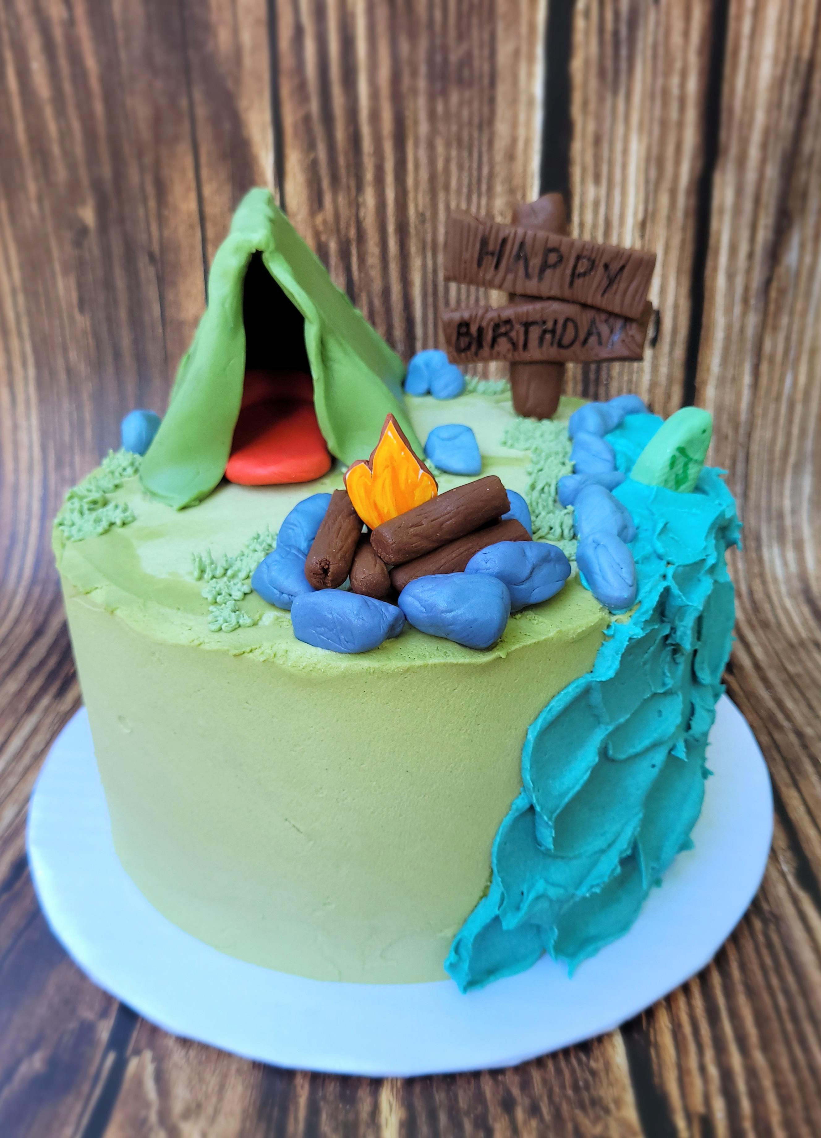 Fun camping themed cake - Dining and Cooking