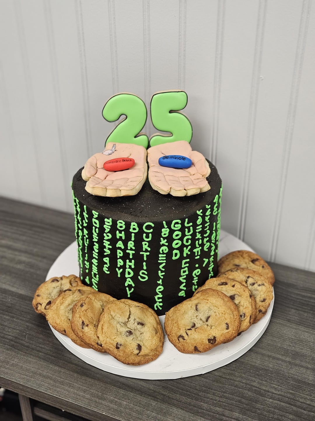A matrix themed birthday/going away cake I made for a coworker - Dining ...