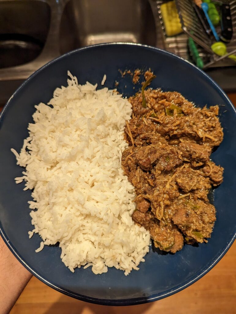 Beef rendang with coconut rice - Dining and Cooking