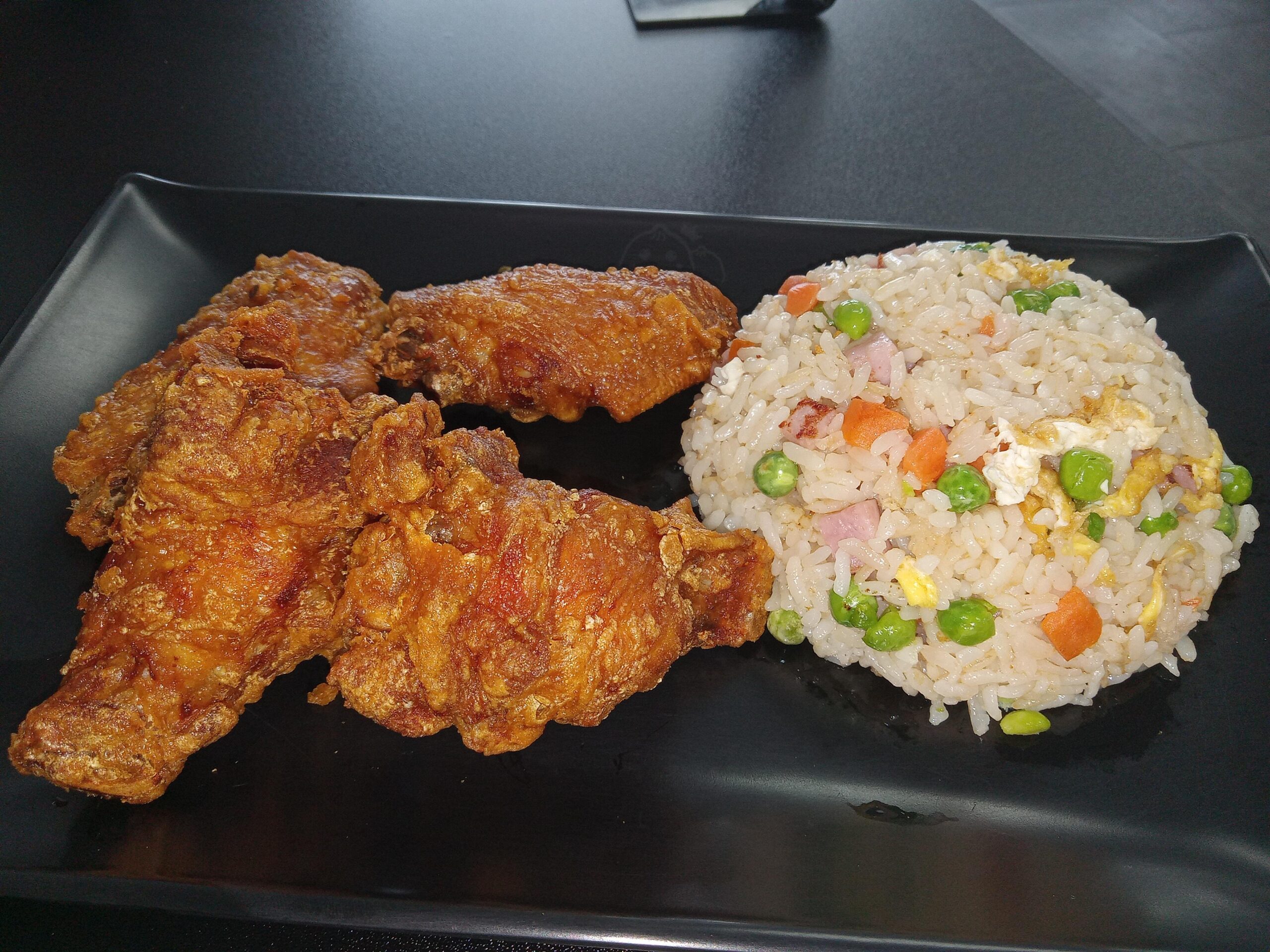 Ham fried rice and Chinese spiced wings - Dining and Cooking