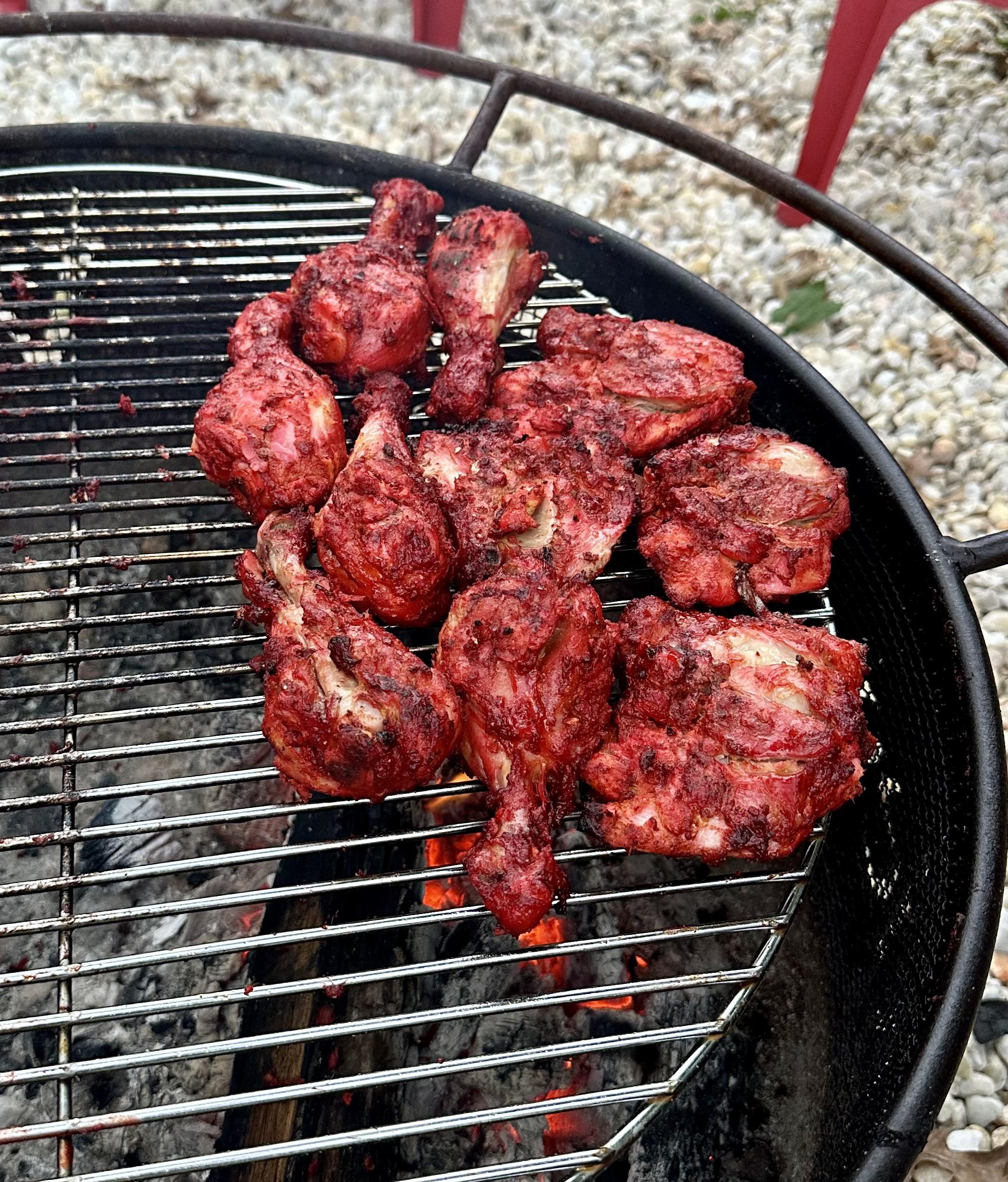 Tandoori Chicken on the Backyard Fire Pit - Dining and Cooking