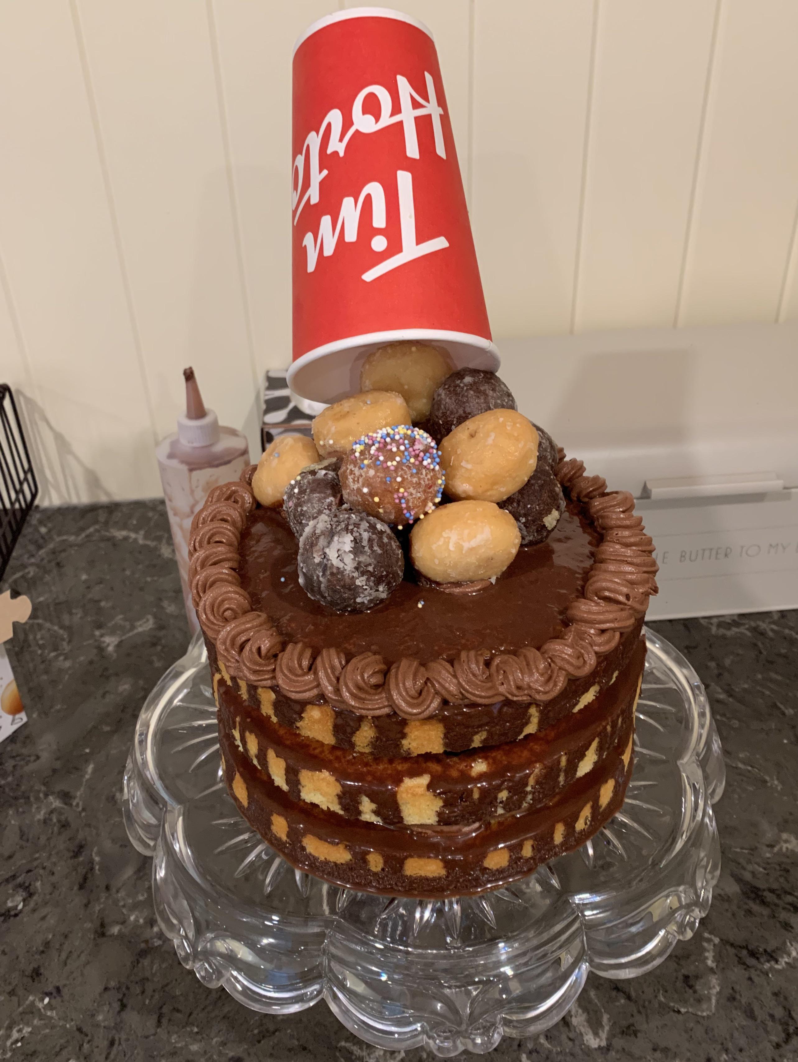 Tim Horton’s cake for my sisters birthday! (we’re Canadian 😂) - Dining ...