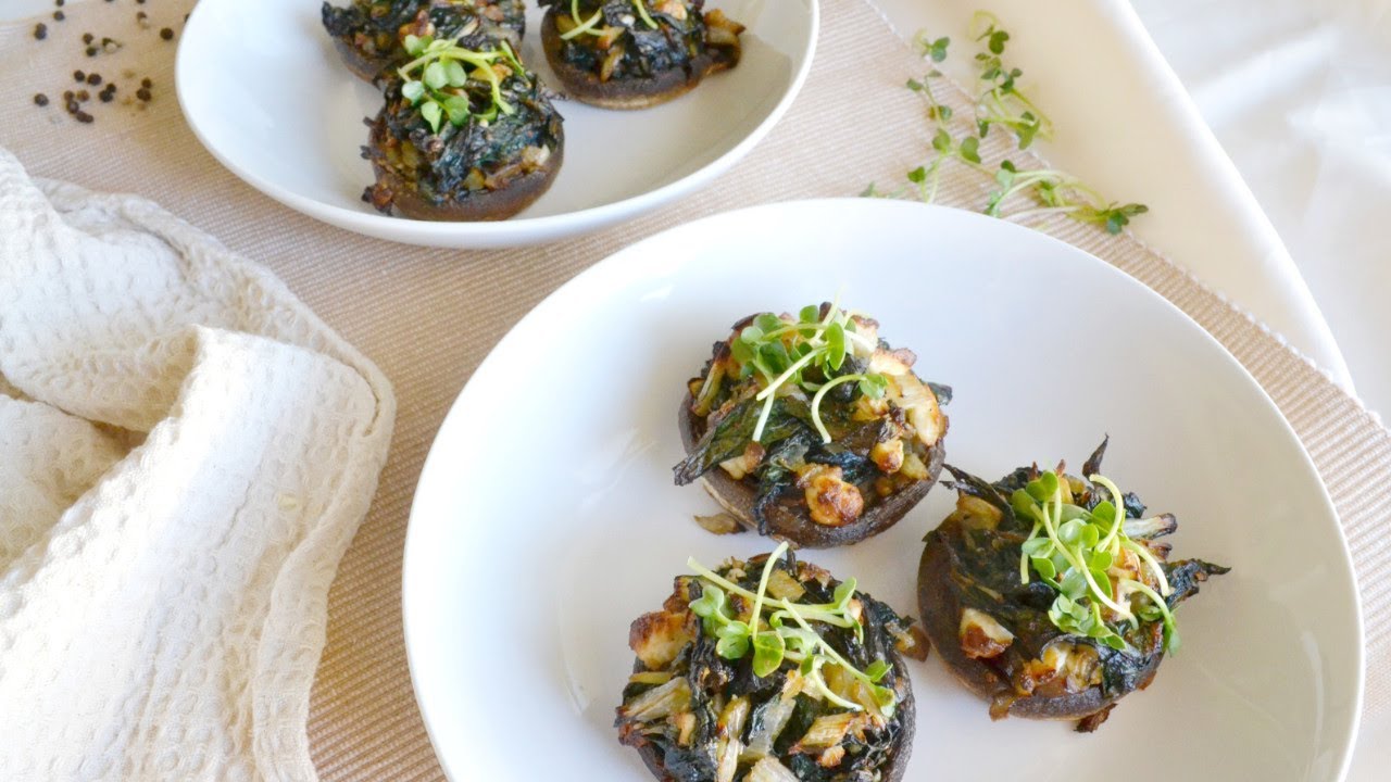 Basic Silverbeet and Feta Stuffed Mushrooms - Dining and Cooking