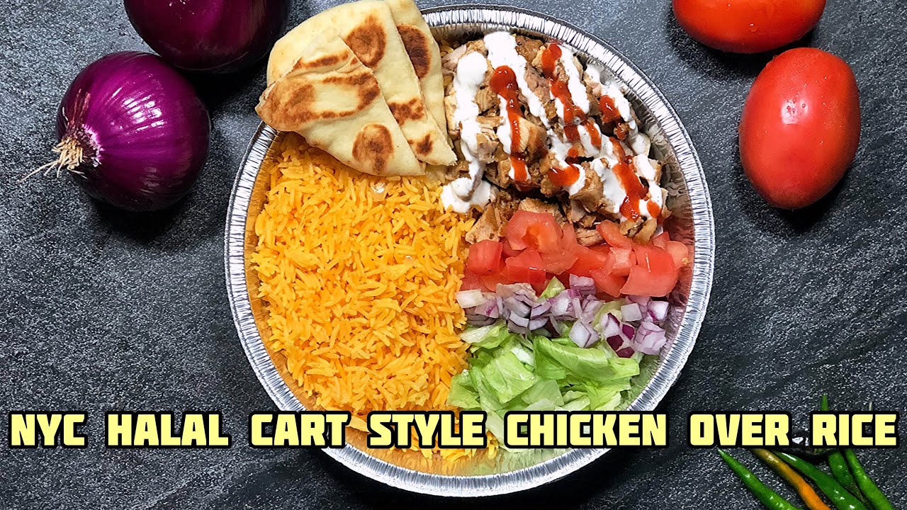 NYC Halal Cart Style Chicken Over Rice | Mediterranean Food | Quick ...