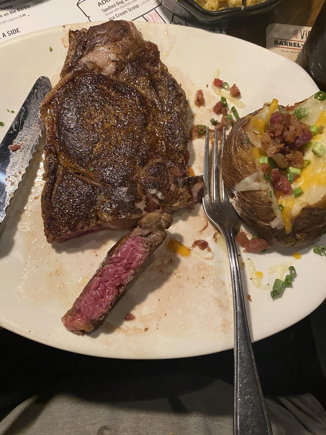Ribeye ordered at Outback. - Dining and Cooking