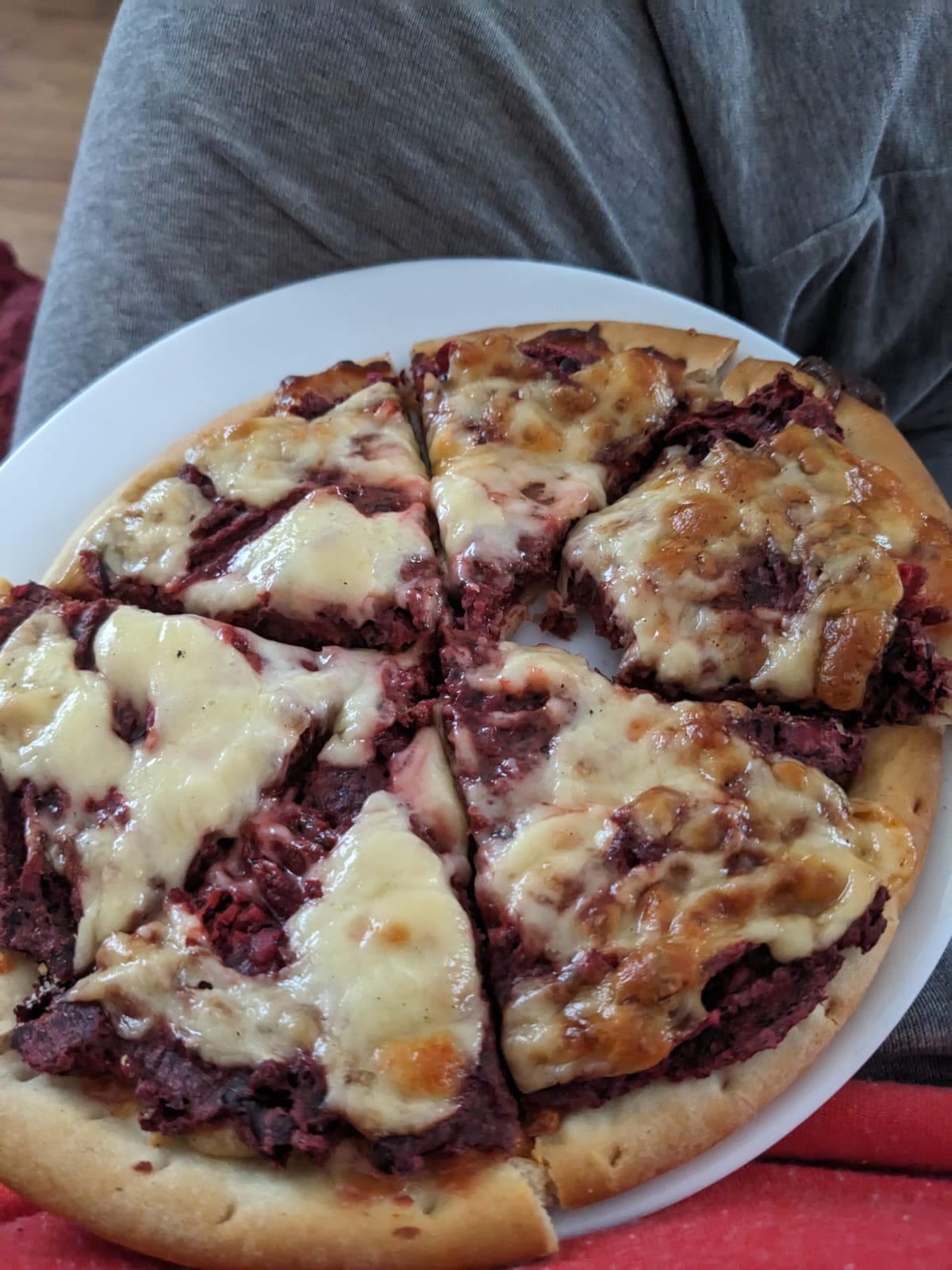 My mum sent me this abomination; Tesco value pizza with smashed up Lidl ...