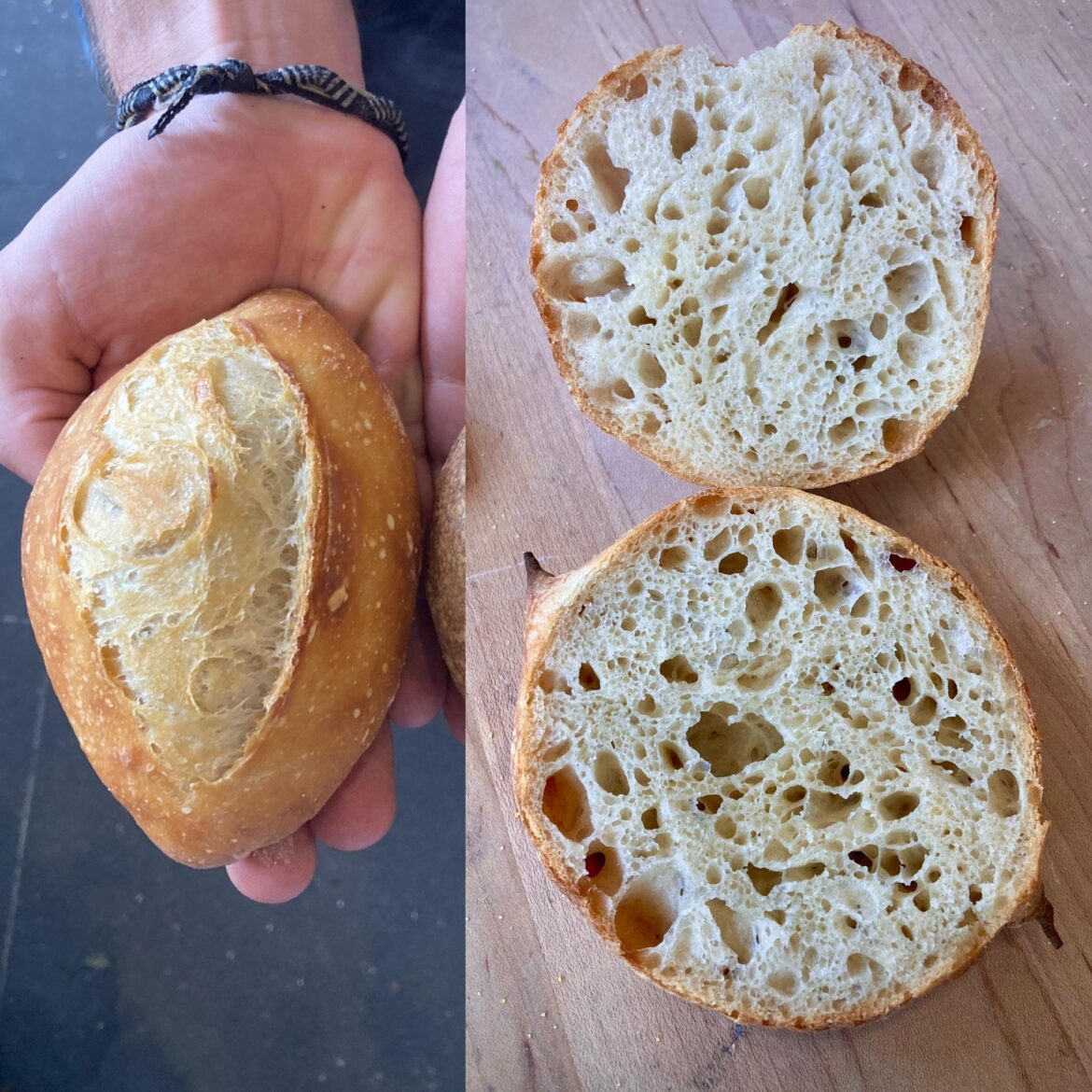 Added a long, cold ferment to by Bialy dough/French bread recipe ...