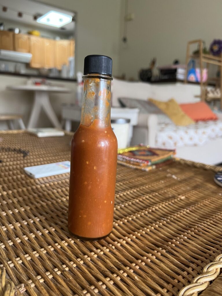 Red and orange habanero, Carolina reaper, orange zest. Best one yet ...