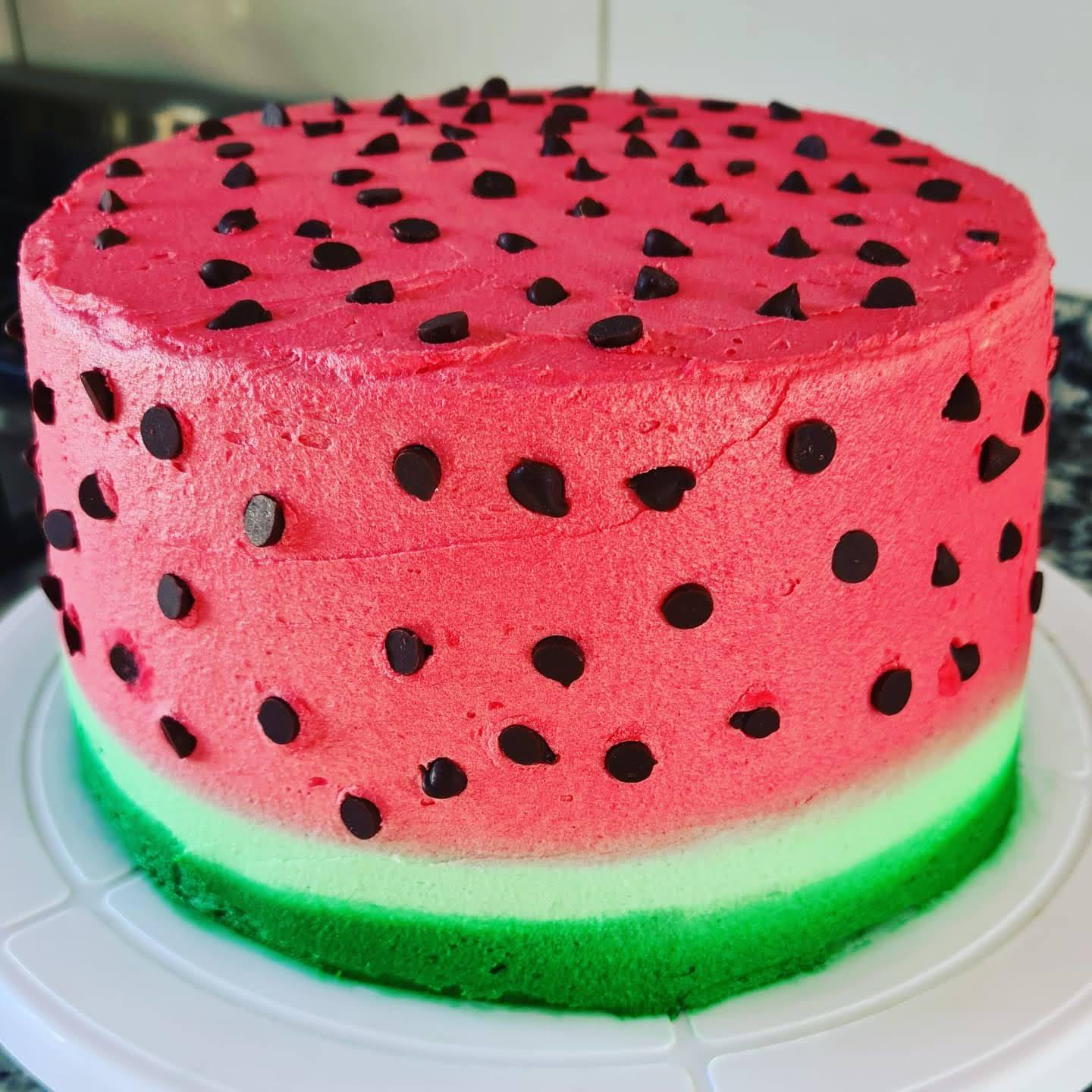 My mother loves watermelon so I made this cake for her - Dining and Cooking