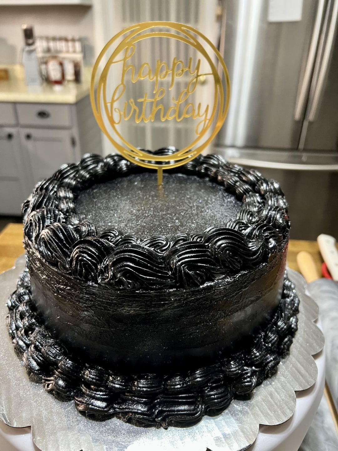 Made my daughter a BD cake. I messed it up by not leaving well enough ...