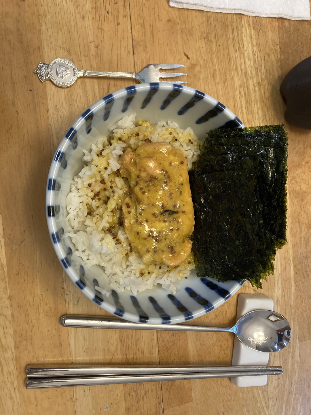Latvian Baltic Gold Salmon in Mustard Sauce over Japanese Sticky Rice ...