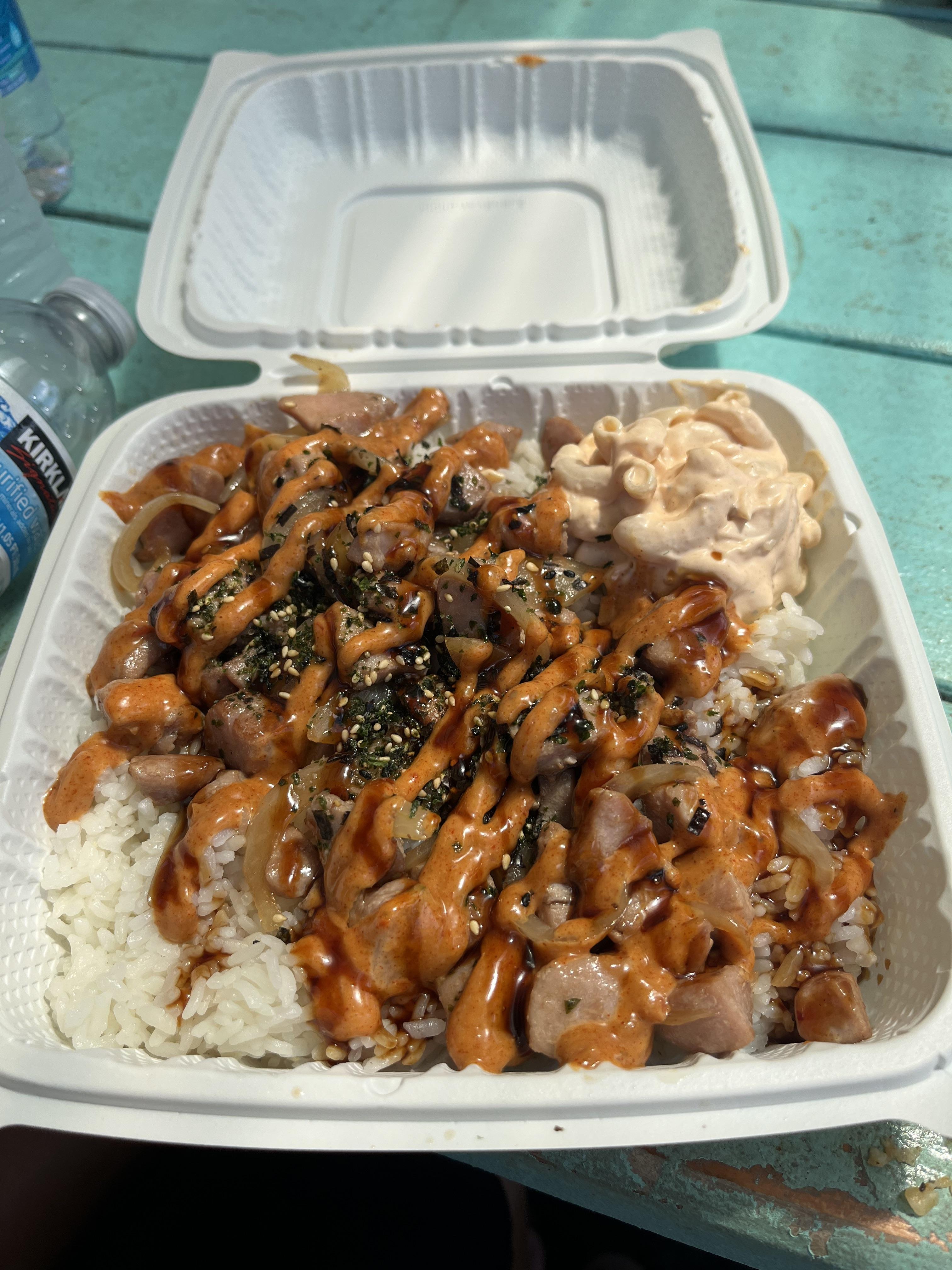 [I ate] Pan fried Poke & Macaroni Salad - Dining and Cooking