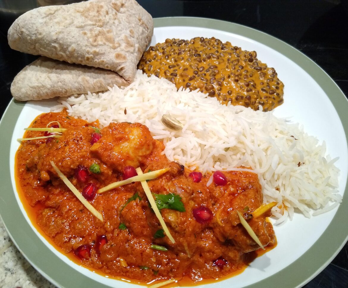 Dishoom's Chicken Ruby, Black Lentil Dal and a homemade chapati ...