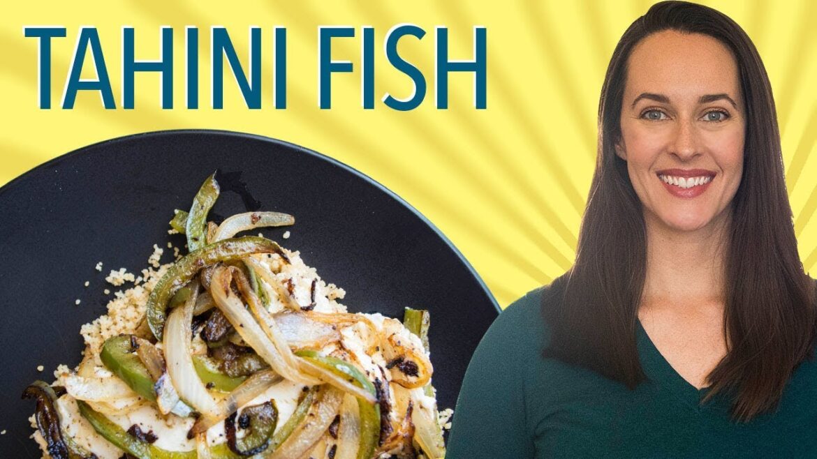 Yogurt Tahini Fish with Peppers & Onions - Dining and Cooking