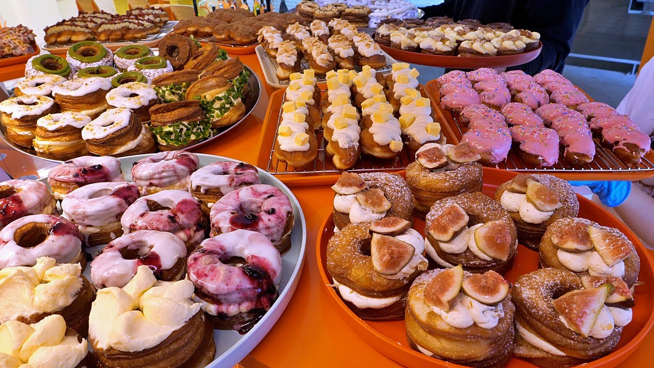 How to make croissant donut "Cronut" and twisted bread "Cruller ...