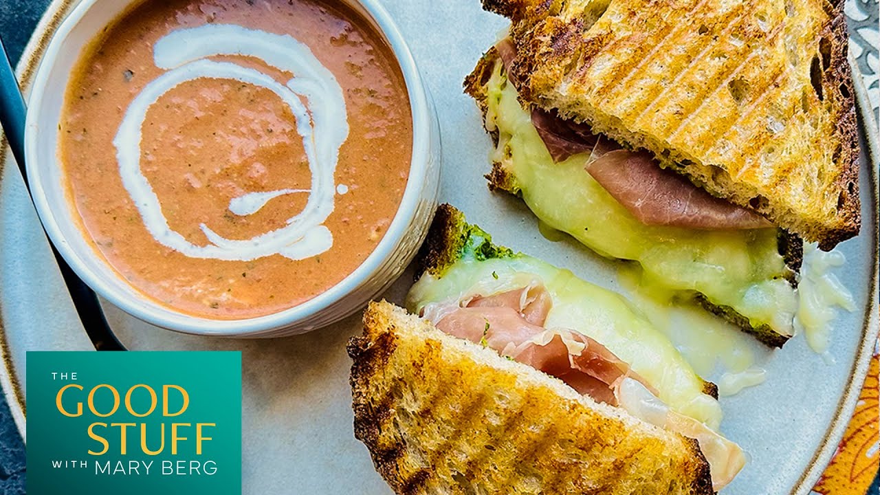Tomato soup with pesto grilled cheese | The Good Stuff with Mary Berg ...