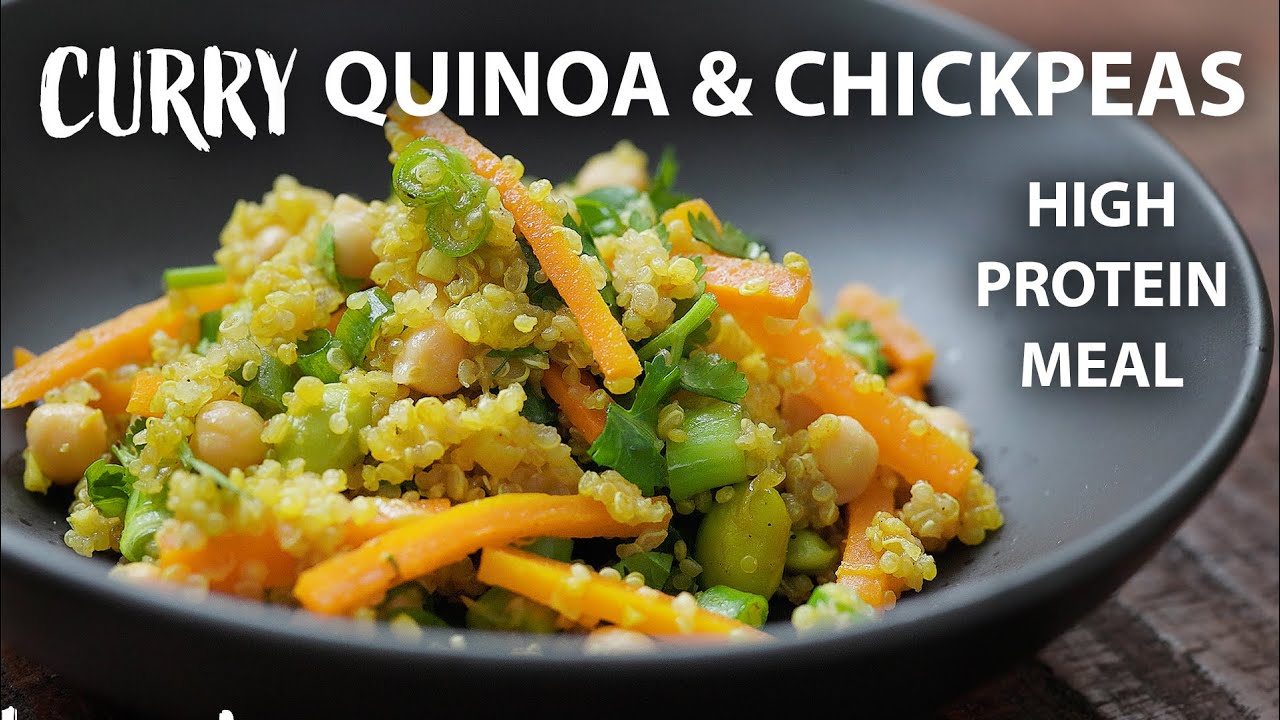 ONE PAN QUINOA and CHICKPEAS Recipe For HIGH PROTEIN Vegetarian And ...