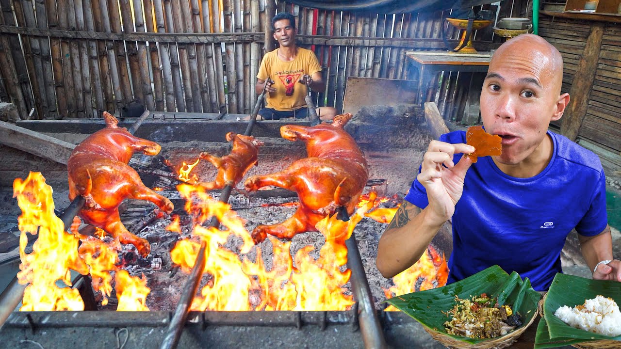 Indonesian Street Food in Bali Indonesia - BABI GULING WHOLE ROASTED ...