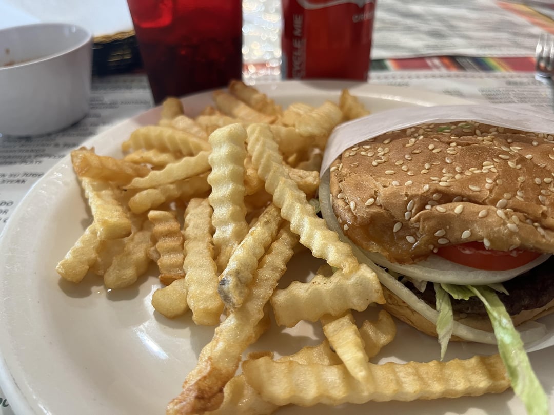 $7.99 lunch special with fries and soda. At a Mexican restaurant ...