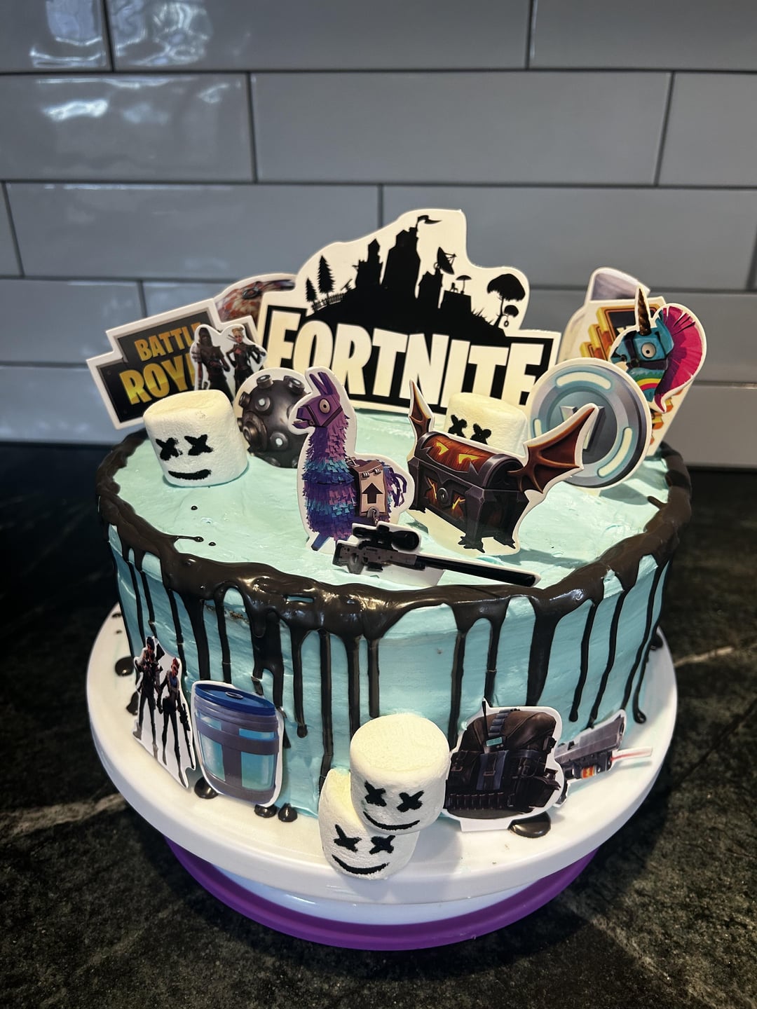 Hidden money cake for my step son. Far away from a pro but still proud ...