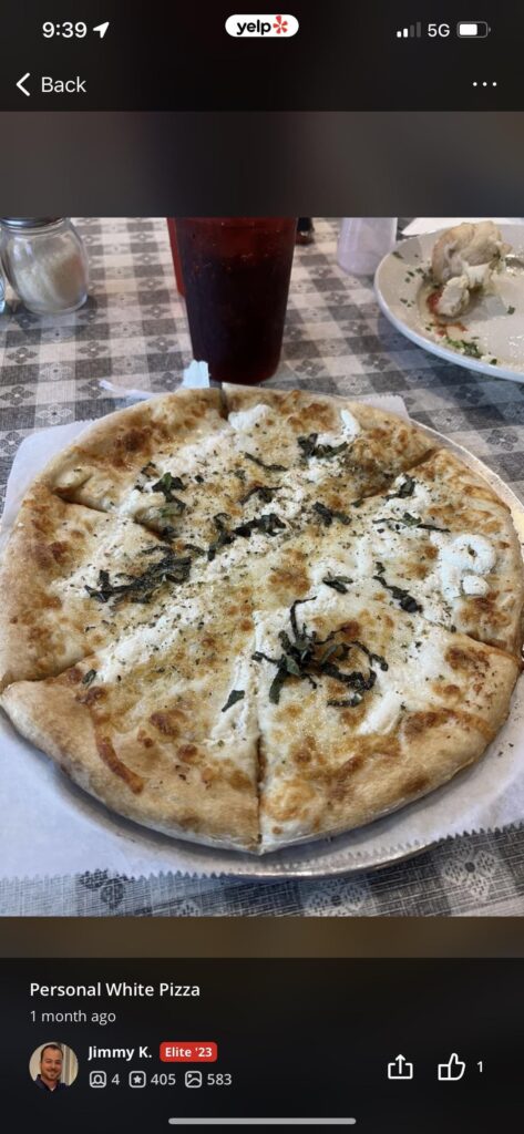 Cal in this personal sized white pizza - Dining and Cooking