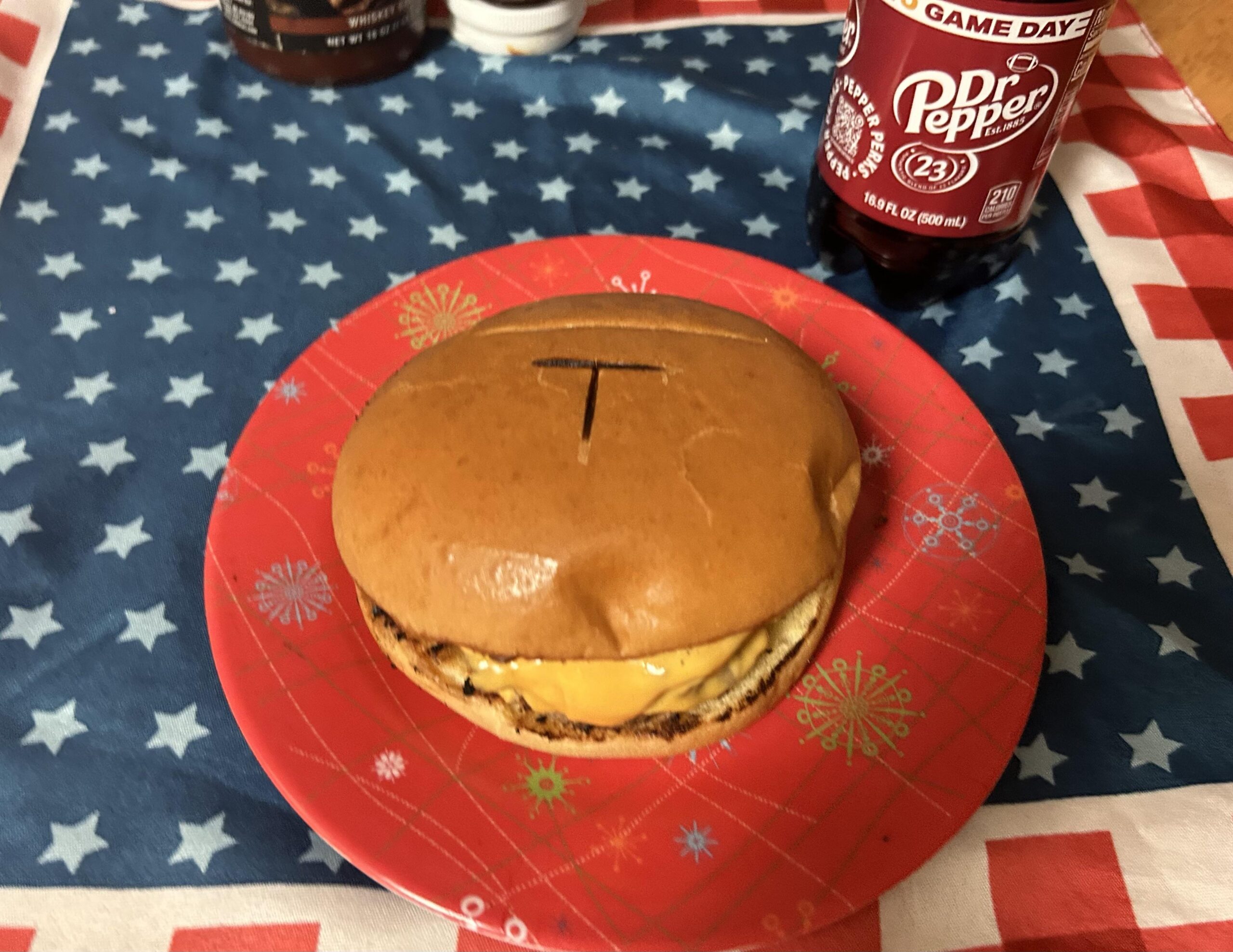 I ran out of lettuce and tomatoes, so i decided to make a cheeseburger ...