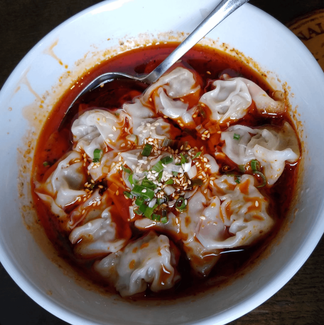 [OC] Szechuan Pork Wontons With Chili Oil from Duck House, Portland, OR ...