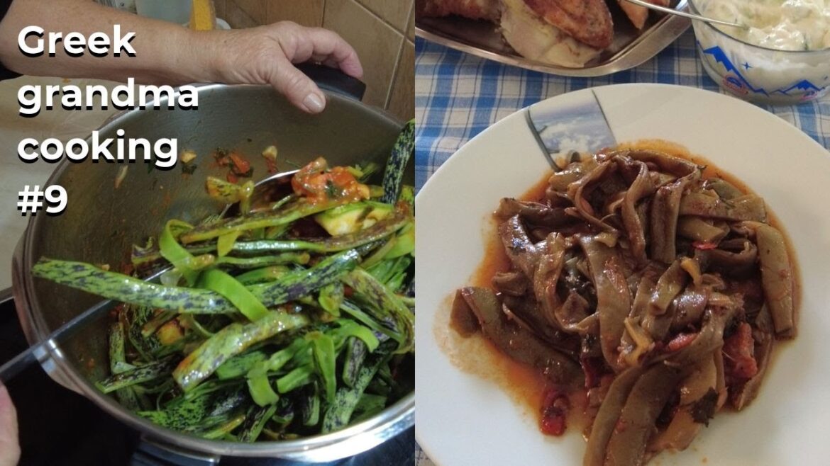 Greek Grandma Cooking - #9 - Green beans in tomato sauce (fasolakia ...