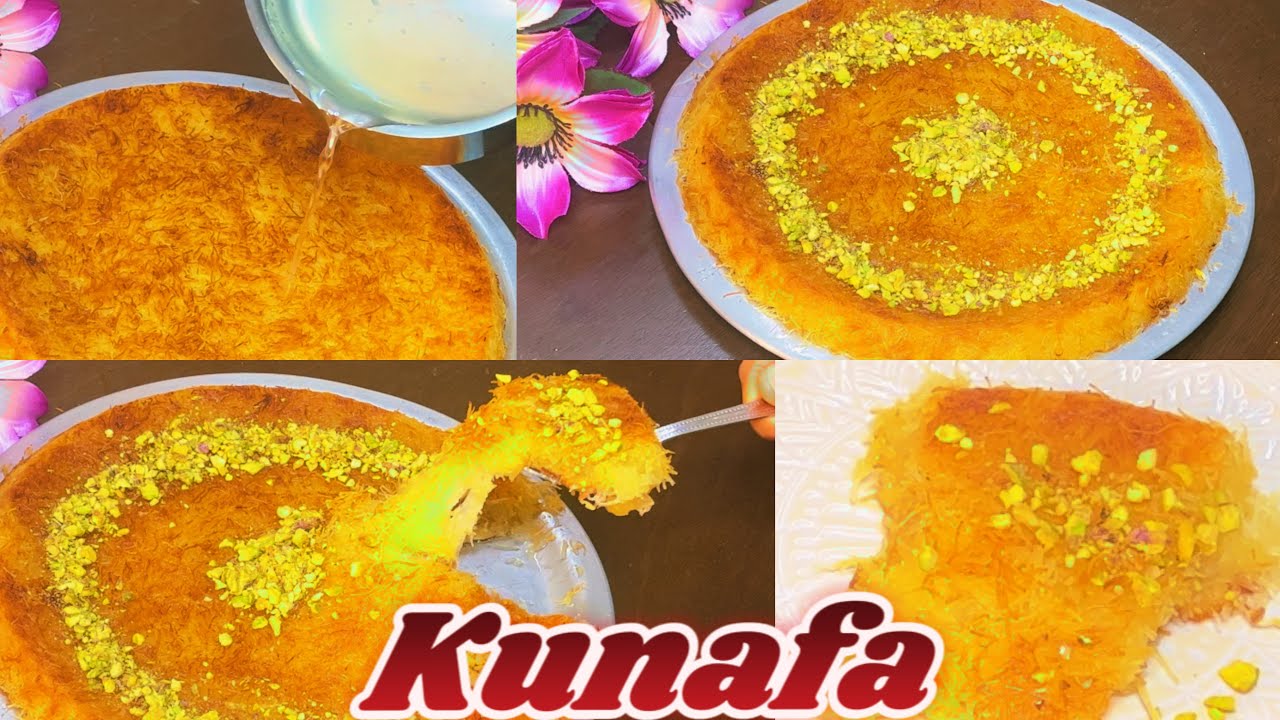 Kunafa Recipe Without oven | Cheese Knafeh كنافة | Famous Arabian ...