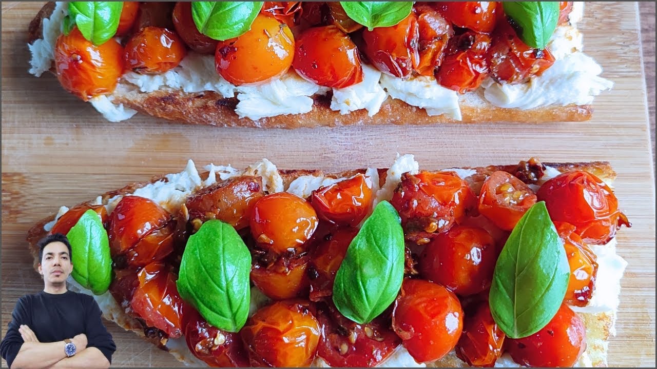 How to Make Bruschetta | Bruschetta With Mozzarella Easy Recipe - Dining and Cooking