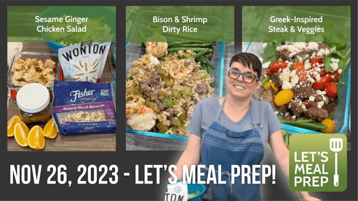 Nov 26 2023 Ginger Chicken Salad Bison Shrimp Dirty Rice Greek