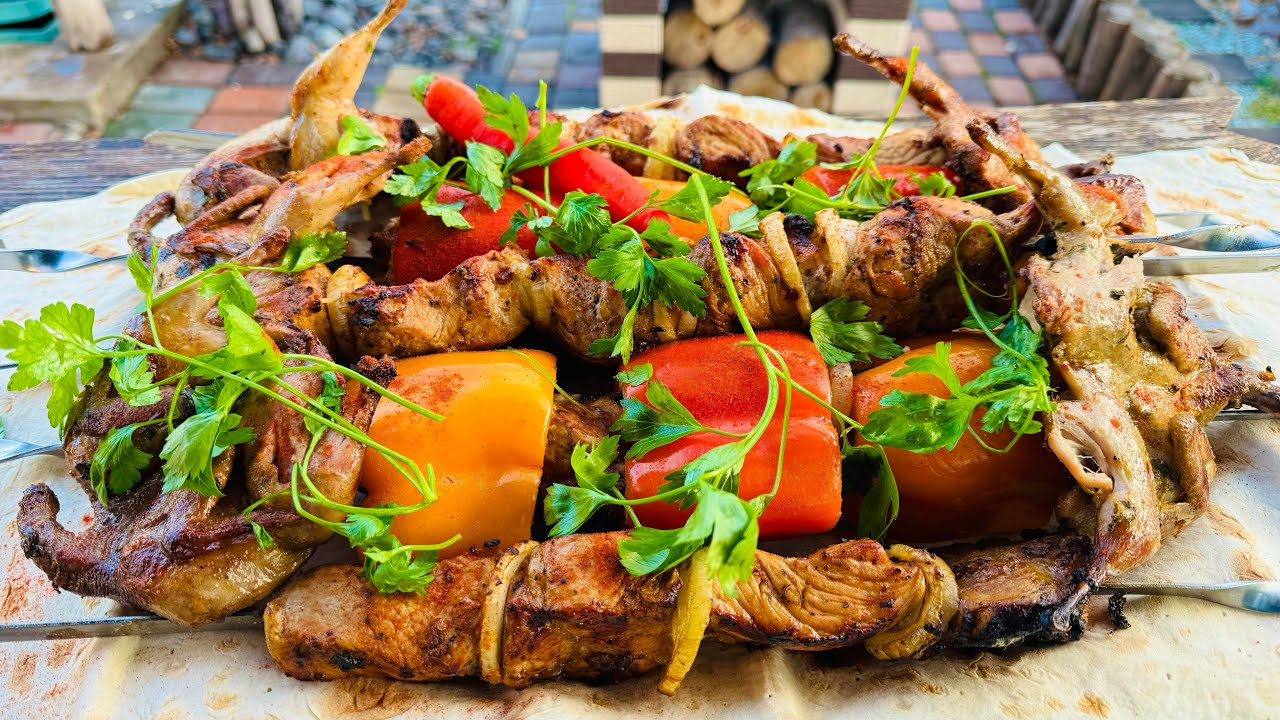 Incredibly Delicious Kebab Cooked on Grill | Quail | Pork - Dining and ...