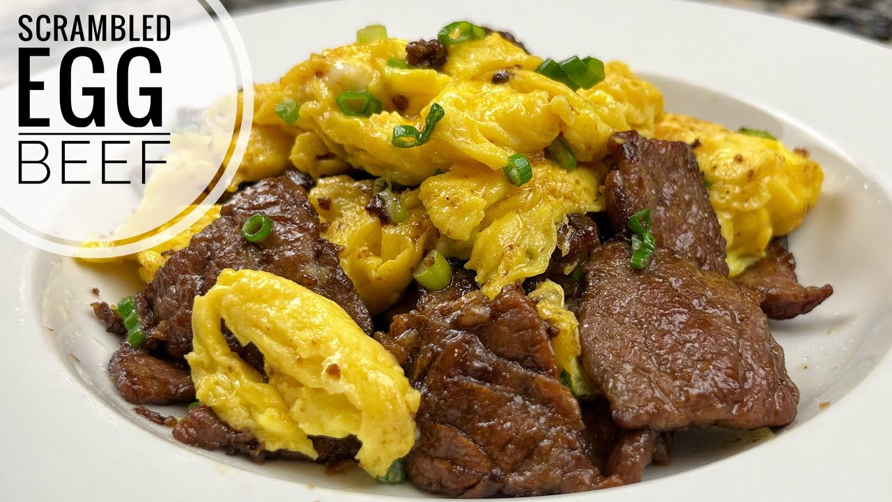 Beef And Scrambled Eggs | Fluffy Egg, Easy And Tasty Beef Recipe ...