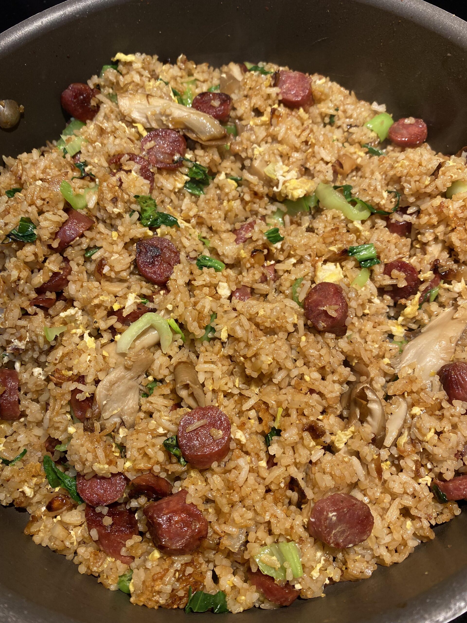 Lap cheong & Oyster mushroom fried rice - Dining and Cooking