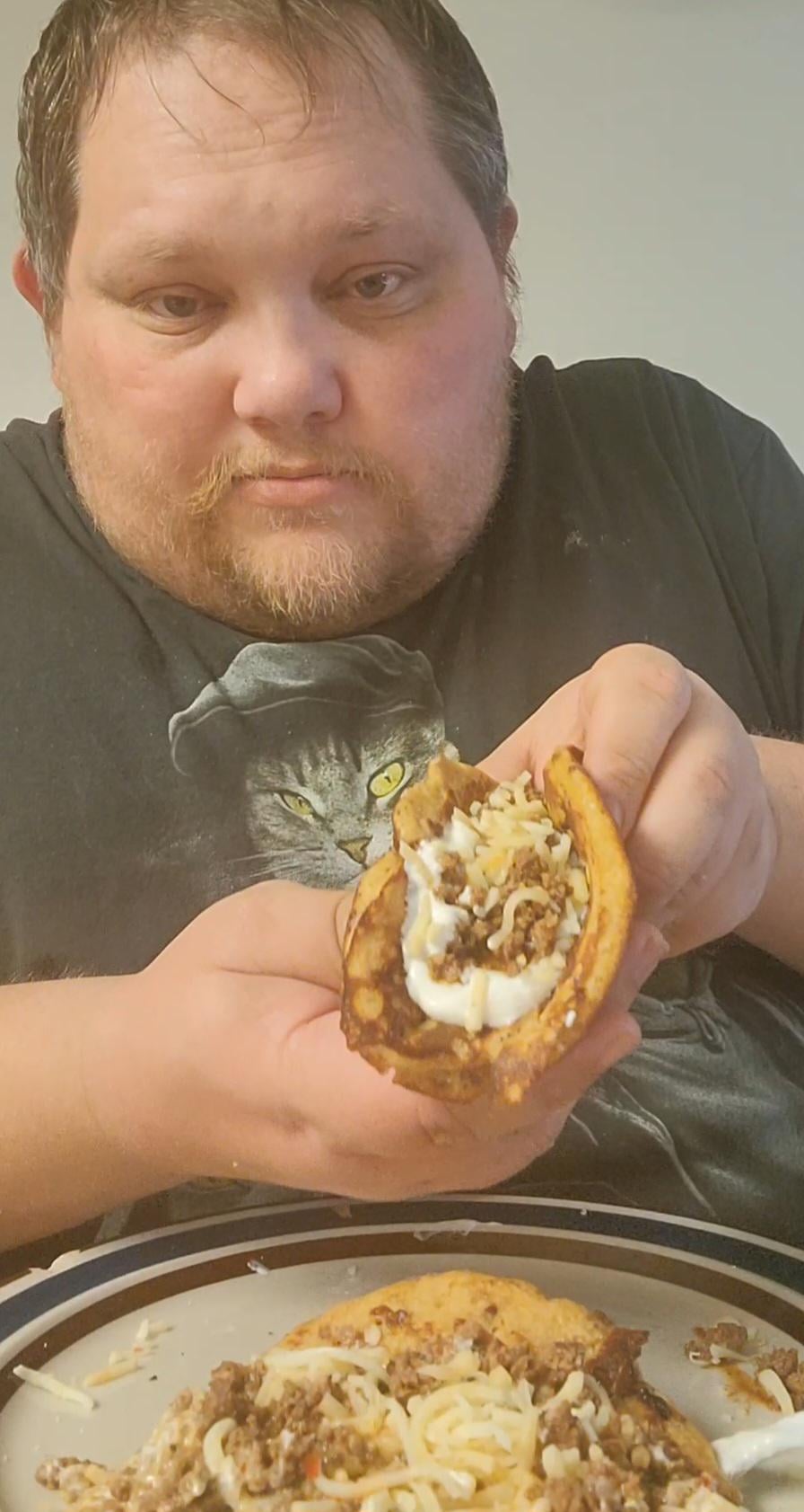 Butterfinger coca cola infused pancake tacos with spicy Carolina reaper ...
