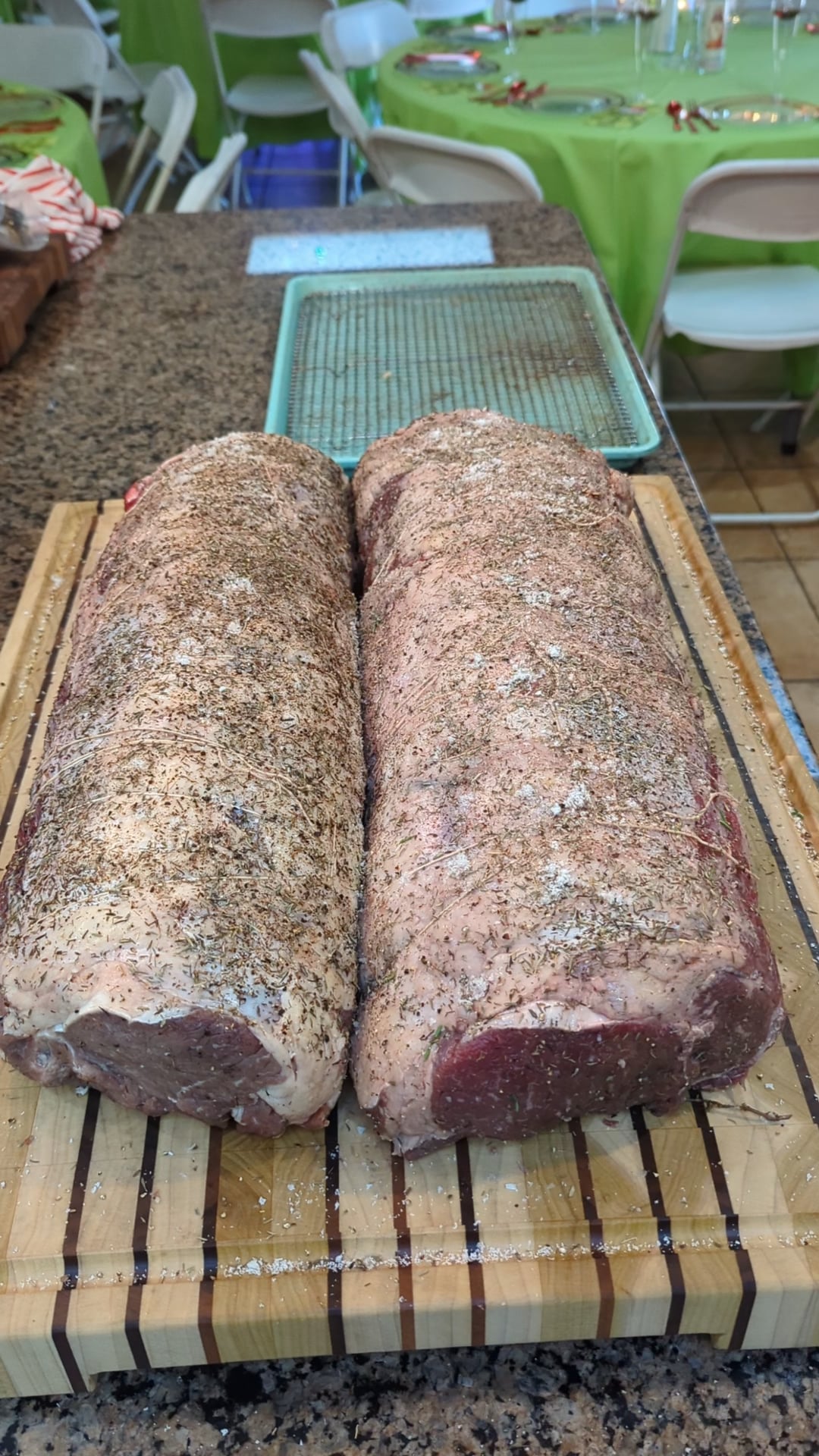 An entire cow's worth of rib roast resting for their big day tomorrow ...