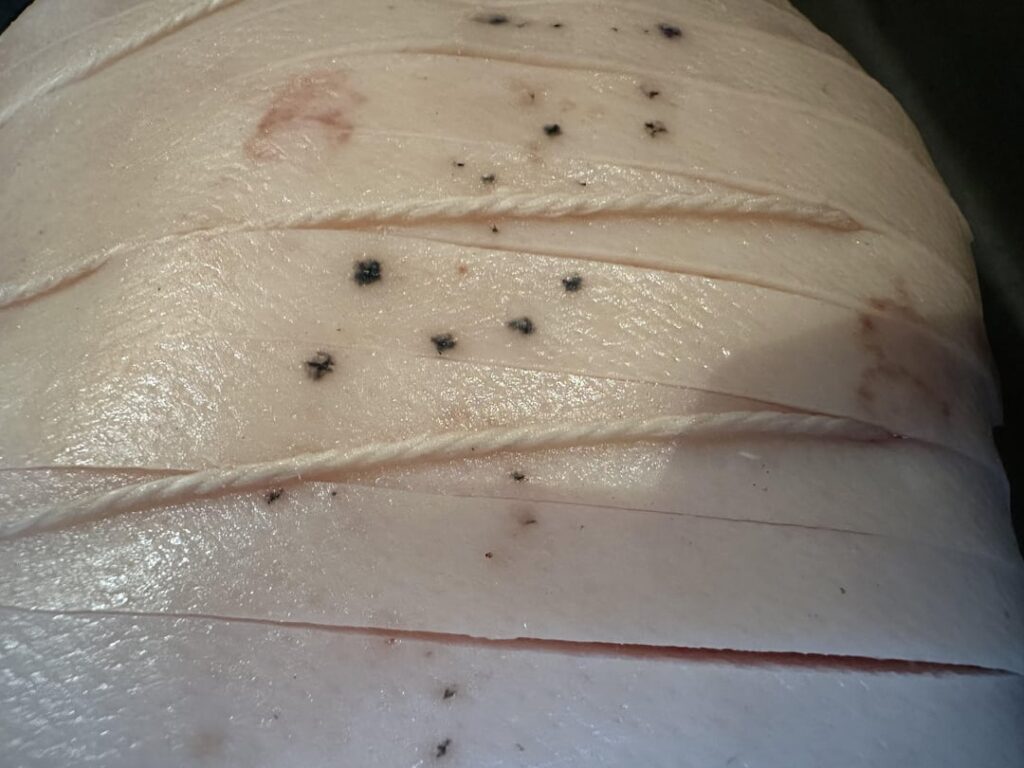 Black spots on pork skin - Dining and Cooking