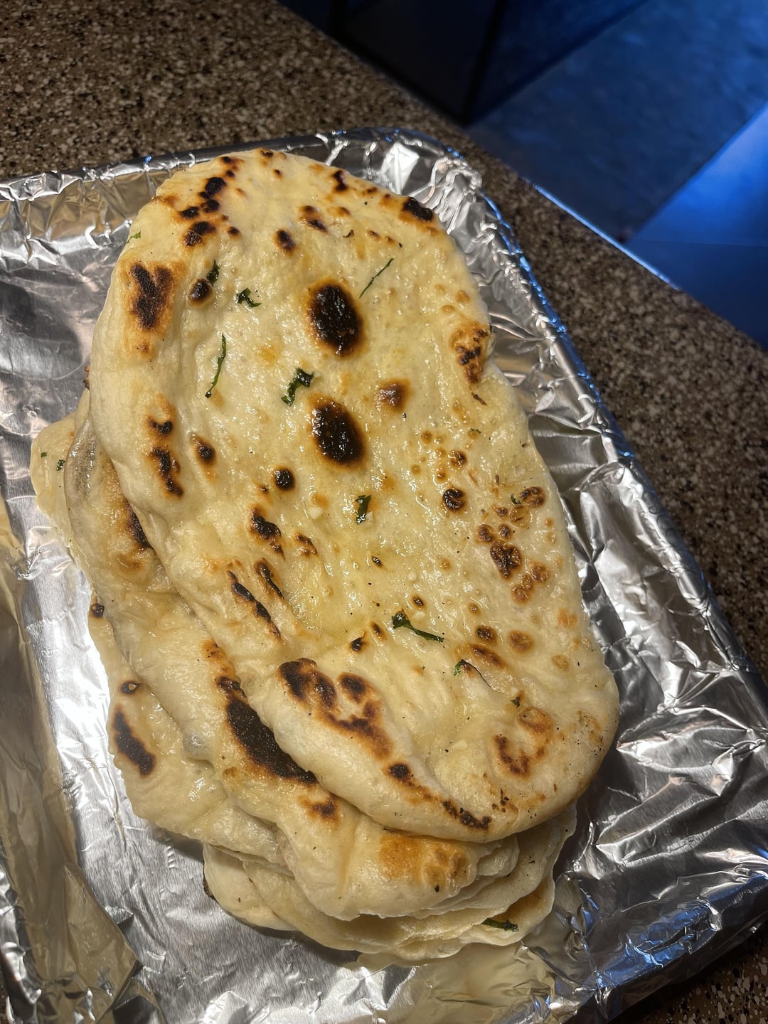 First batch of garlic naan - Dining and Cooking