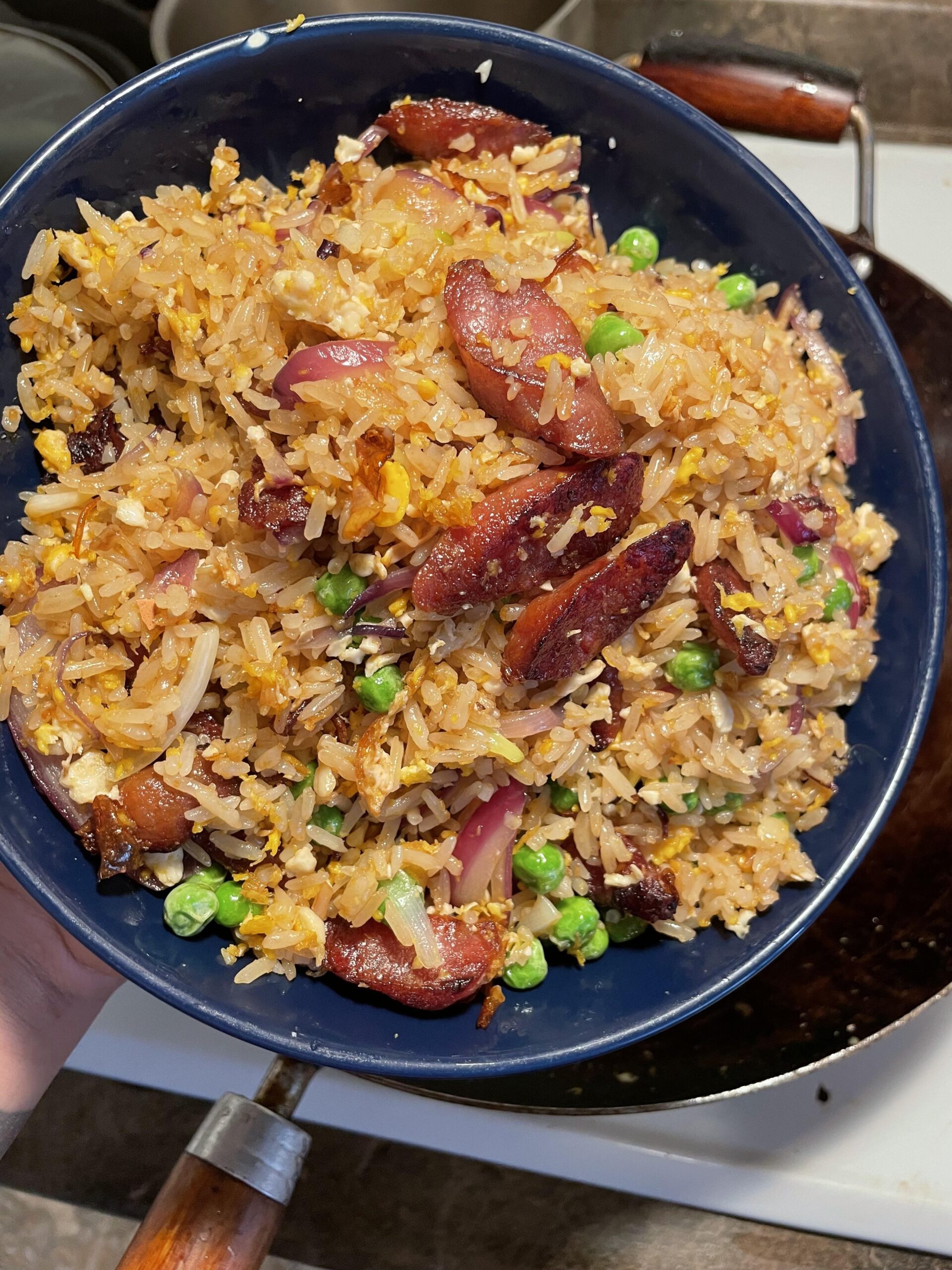 [Homemade] Chinese Sausage and eggs fried rice. - Dining and Cooking