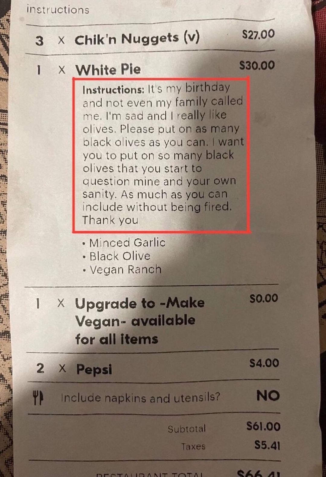 Wholesome Pizza Crime - Dining and Cooking