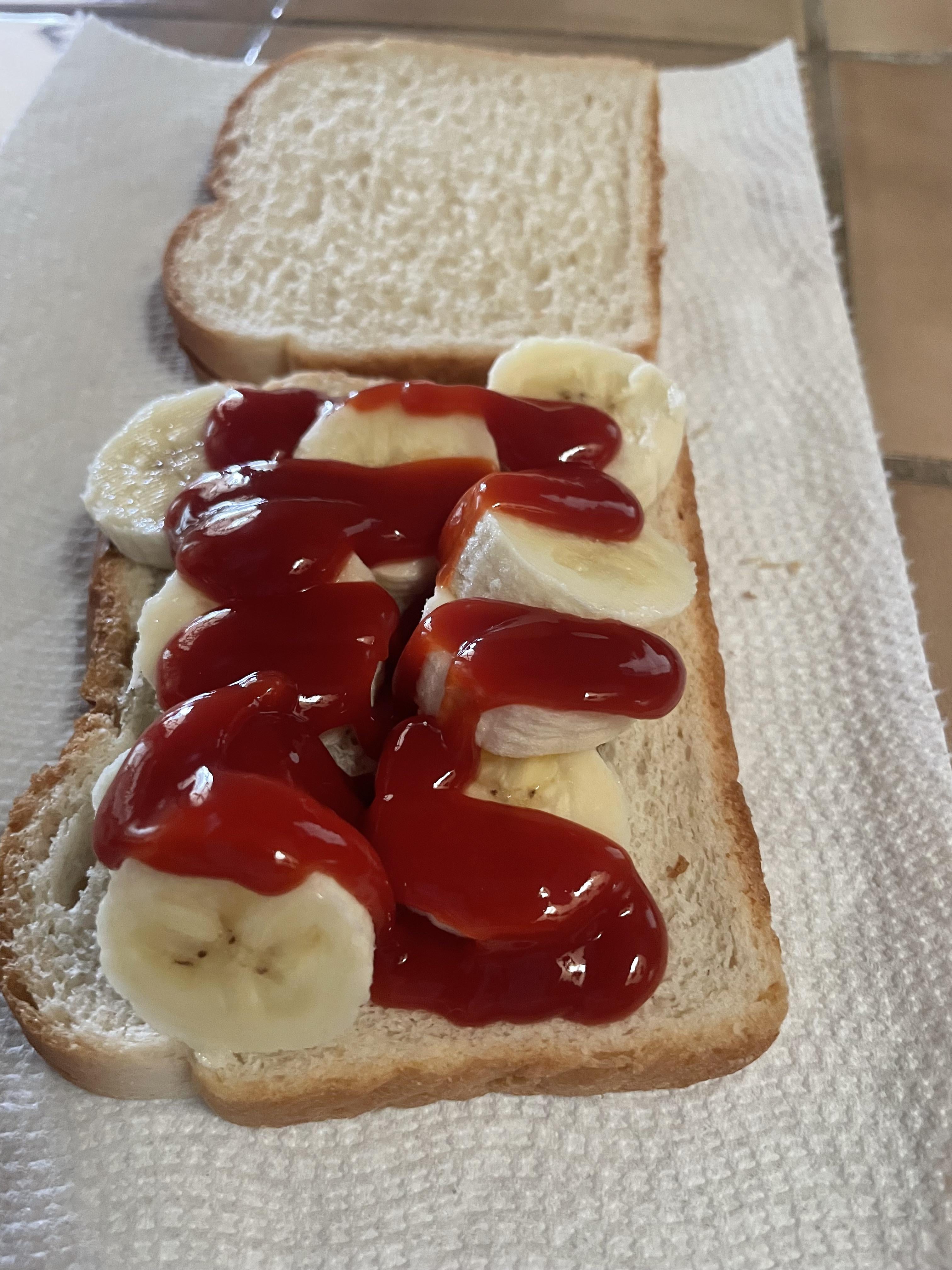 Personal nostalgia for me; a banana and ketchup sandwich - Dining and ...